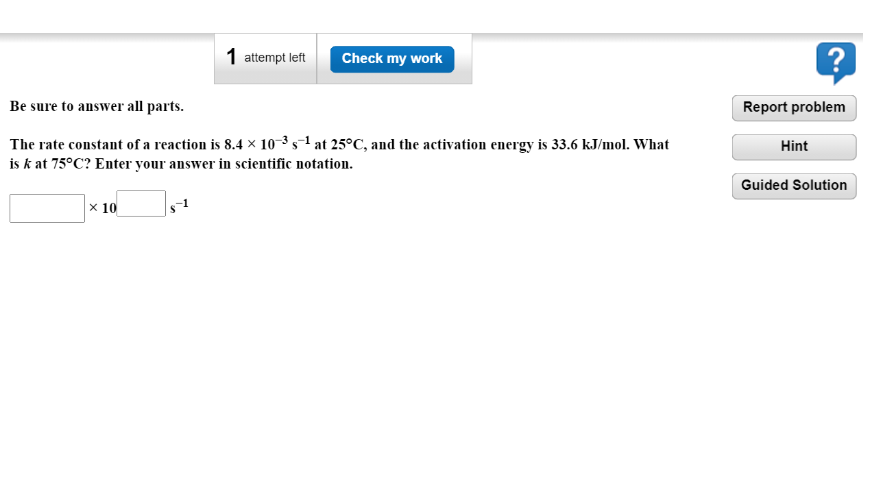 Solved 1 attempt left Check my work ? Be sure to answer all | Chegg.com