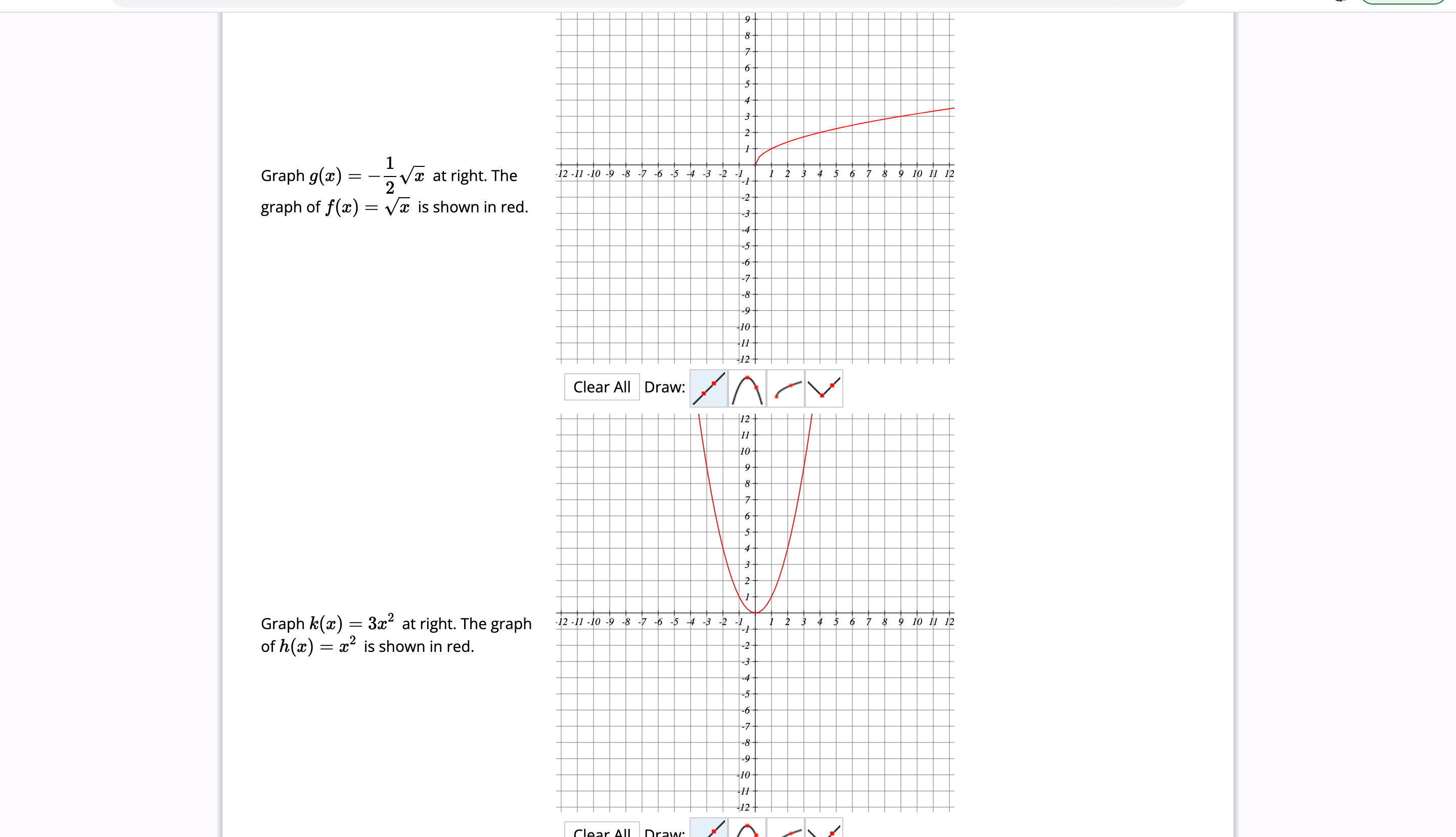 Solved Graph g(x)=−21x at right. The graph of f(x)=x is | Chegg.com