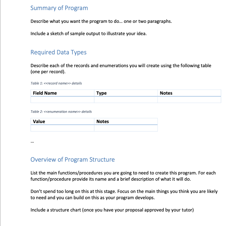 I just want to know what a design Over view look | Chegg.com