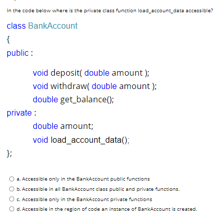 Solved In the code below where is the private class function | Chegg.com