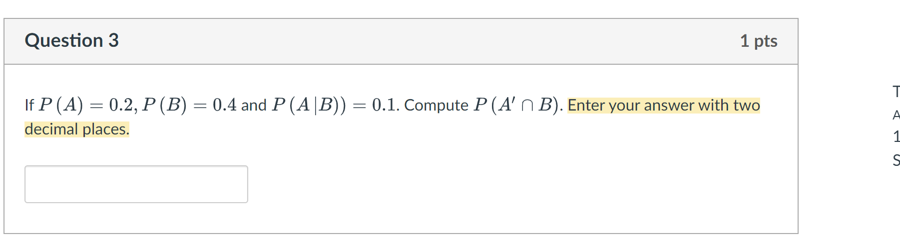 Solved If P(A)=0.2,P(B)=0.4 and P(A∣B))=0.1. Compute | Chegg.com