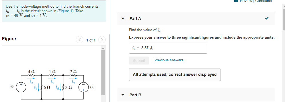 Solved Review Constants Use the node-voltage method to find | Chegg.com