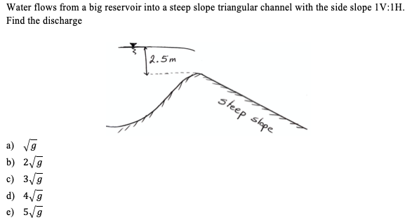 Solved Water flows from a big reservoir into a steep slope | Chegg.com