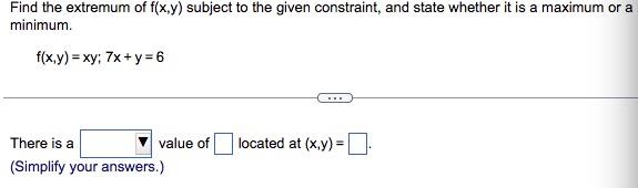 Solved Minimize f(x,y)=x2+y2 subject to 2x+4y=30 x=Find the | Chegg.com