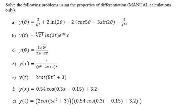 Solved Solve the following problems using the properties of | Chegg.com