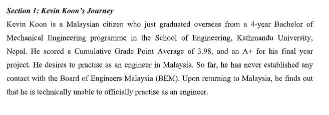 Section 1: Kevin Koon's Journey Kevin Koon is a | Chegg.com