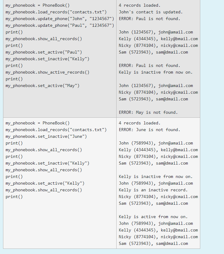 Solved Define a class named PhoneBook which represents a | Chegg.com