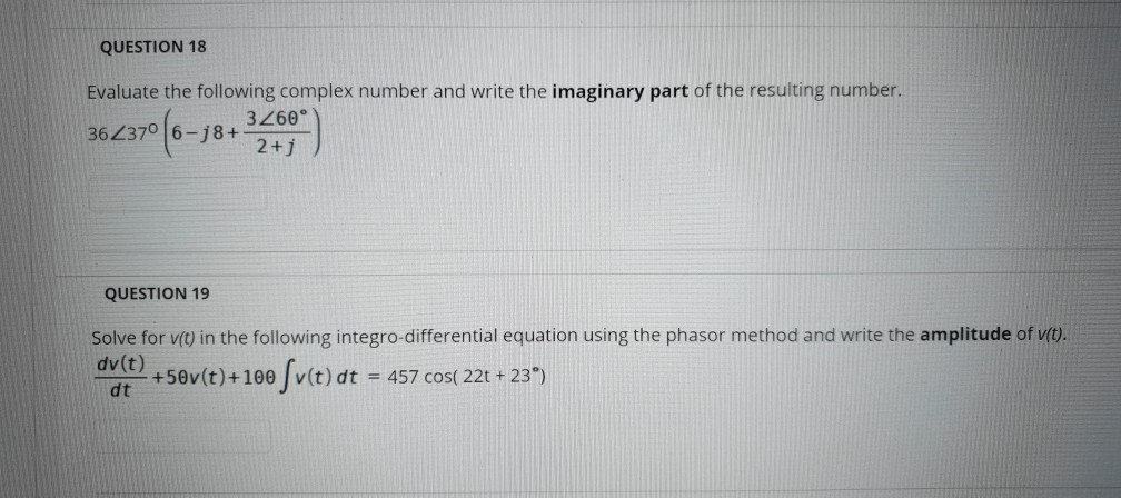 Solved QUESTION 17 Evaluate the following complex number and | Chegg.com