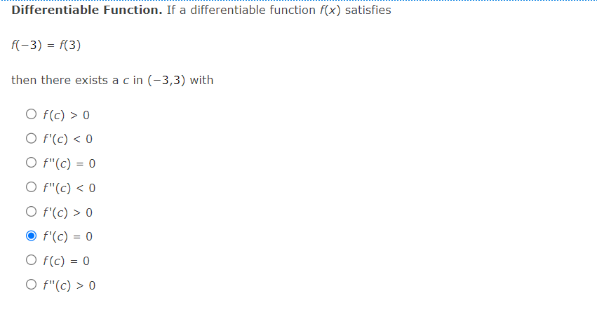 Solved Differentiable Function. If a differentiable function | Chegg.com