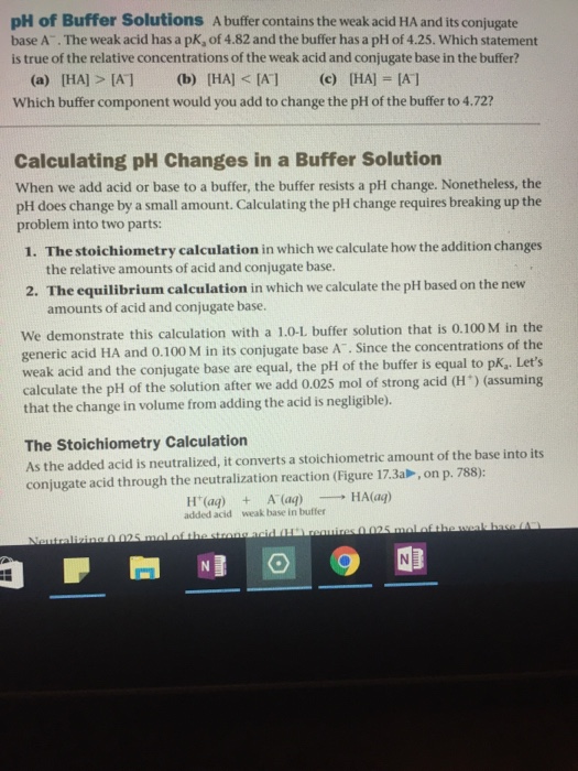 Solved A buffer contains the weak acid HA and its conjugate | Chegg.com