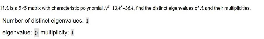 Solved If A is a 5x5 matrix with characteristic polynomial | Chegg.com