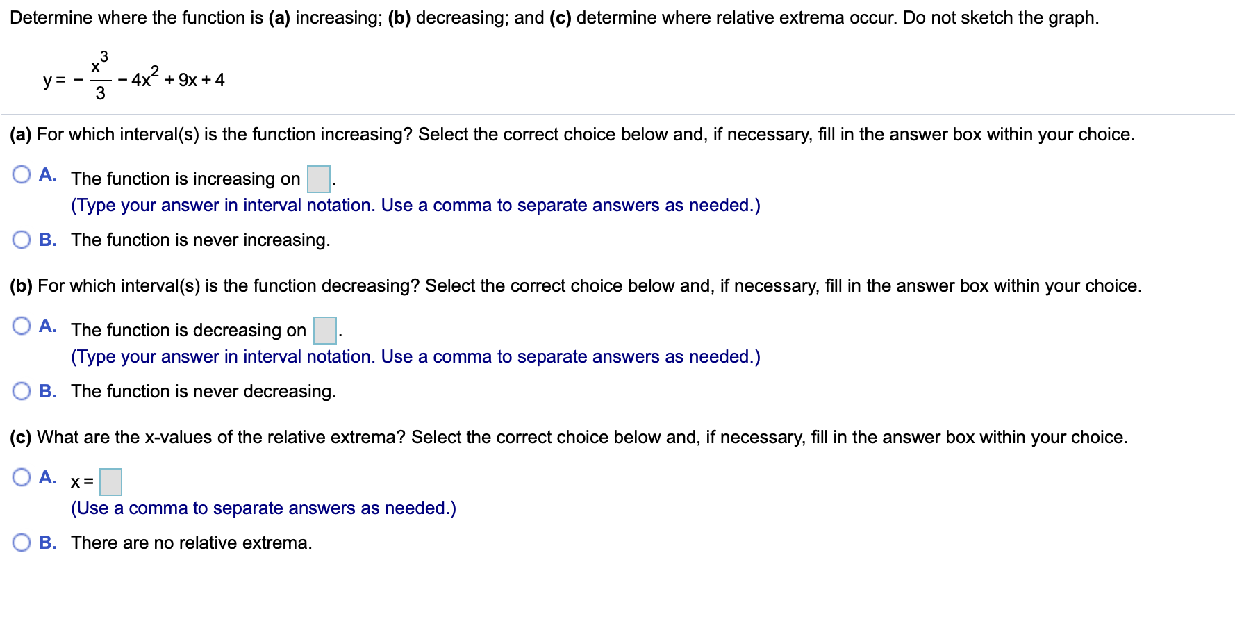Solved Determine where the function is (a) increasing; (b) | Chegg.com