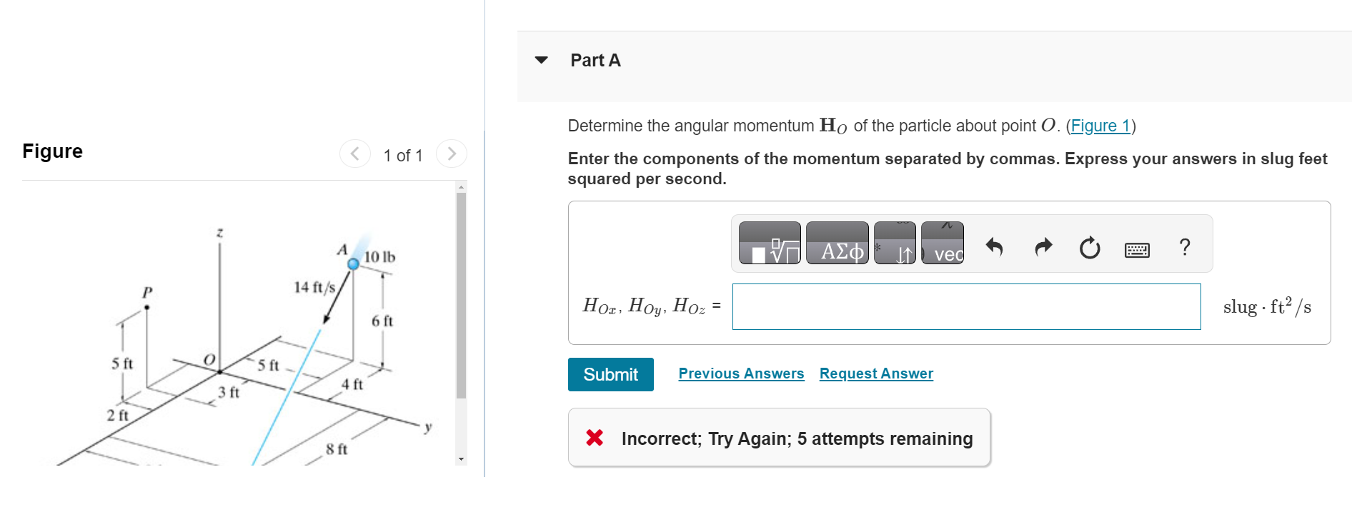 Solved Determine the angular momentum HO of the particle | Chegg.com