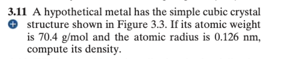 3 11 A Hypothetical Metal Has The Simple Cubic