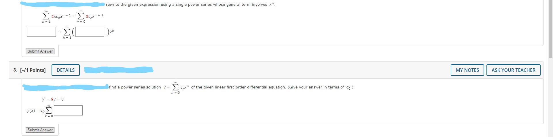 Solved \\[ \\begin{array}{l} \\sum_{n=1}^{\\infty} 2 n c_{n} | Chegg.com