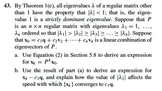 Solved 3. By Theorem 1(e), all eigenvalues λ of a regular | Chegg.com