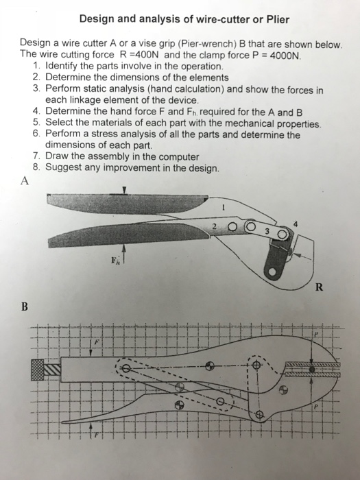 Solved Design and analysis of wire-cutter or Plier Design a | Chegg.com