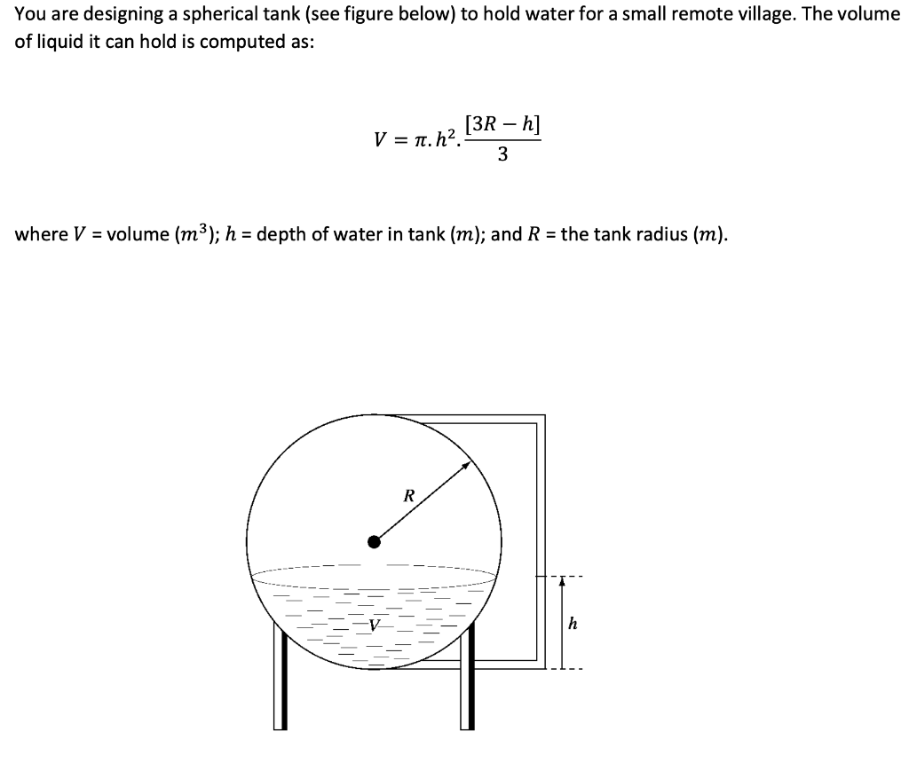 Solved You are designing a spherical tank (see figure below) | Chegg.com