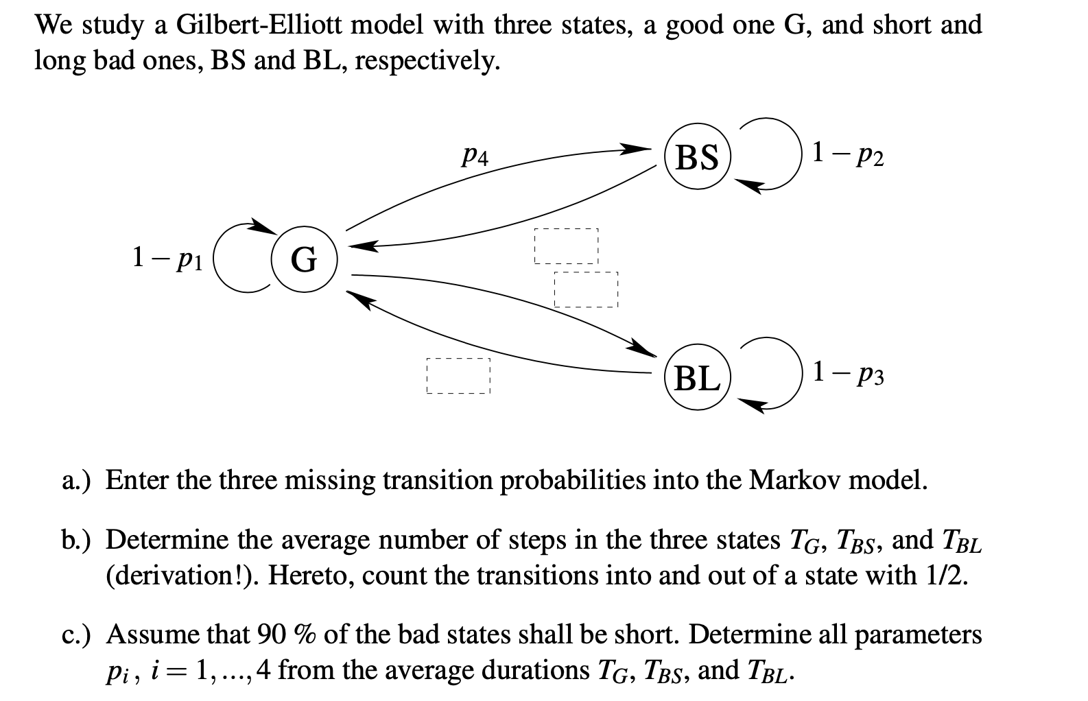 We study a Gilbert-Elliott model with three states, a | Chegg.com