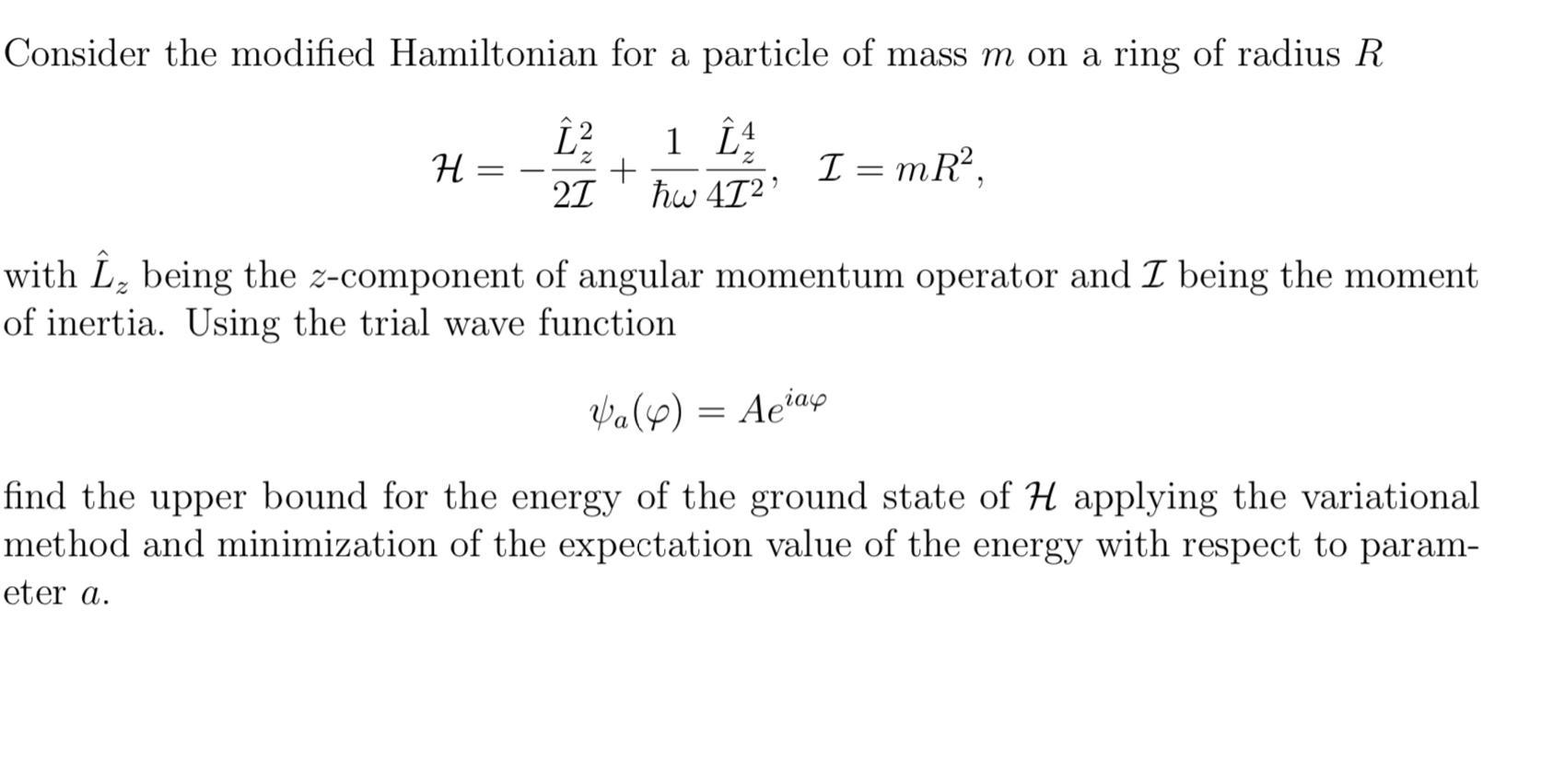 Solved Consider the modified Hamiltonian for a particle of | Chegg.com