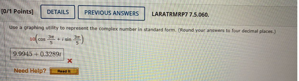 Solved [0/1 Points] DETAILS PREVIOUS ANSWERS LARATRMRP7 | Chegg.com