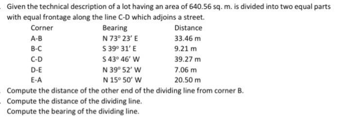 Solved Given the technical description of a lot having an | Chegg.com