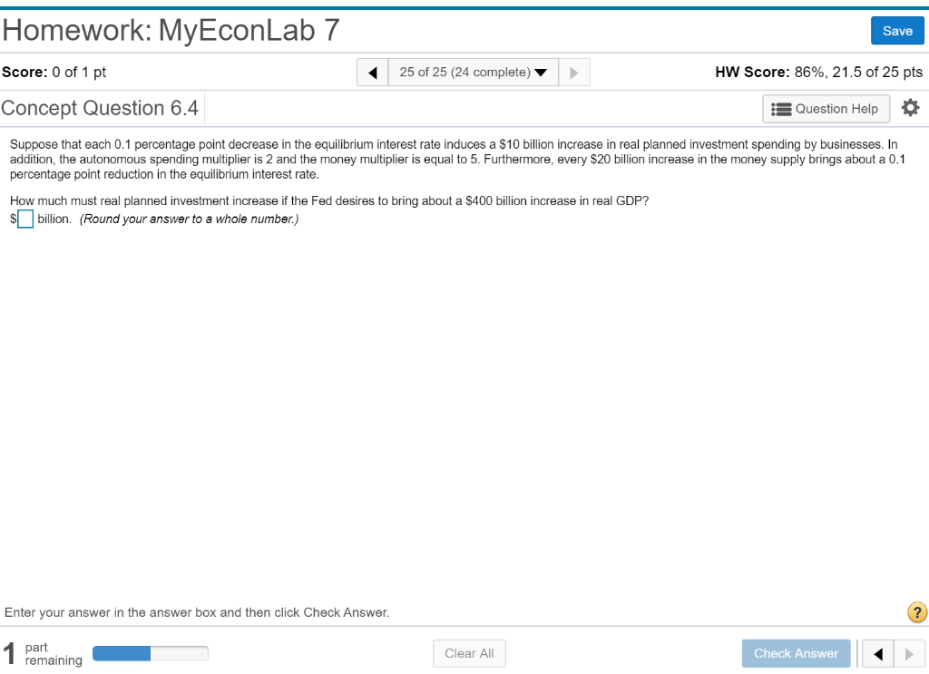 Solved Suppose That Each 0 1 Percentage Point Decrease In Chegg