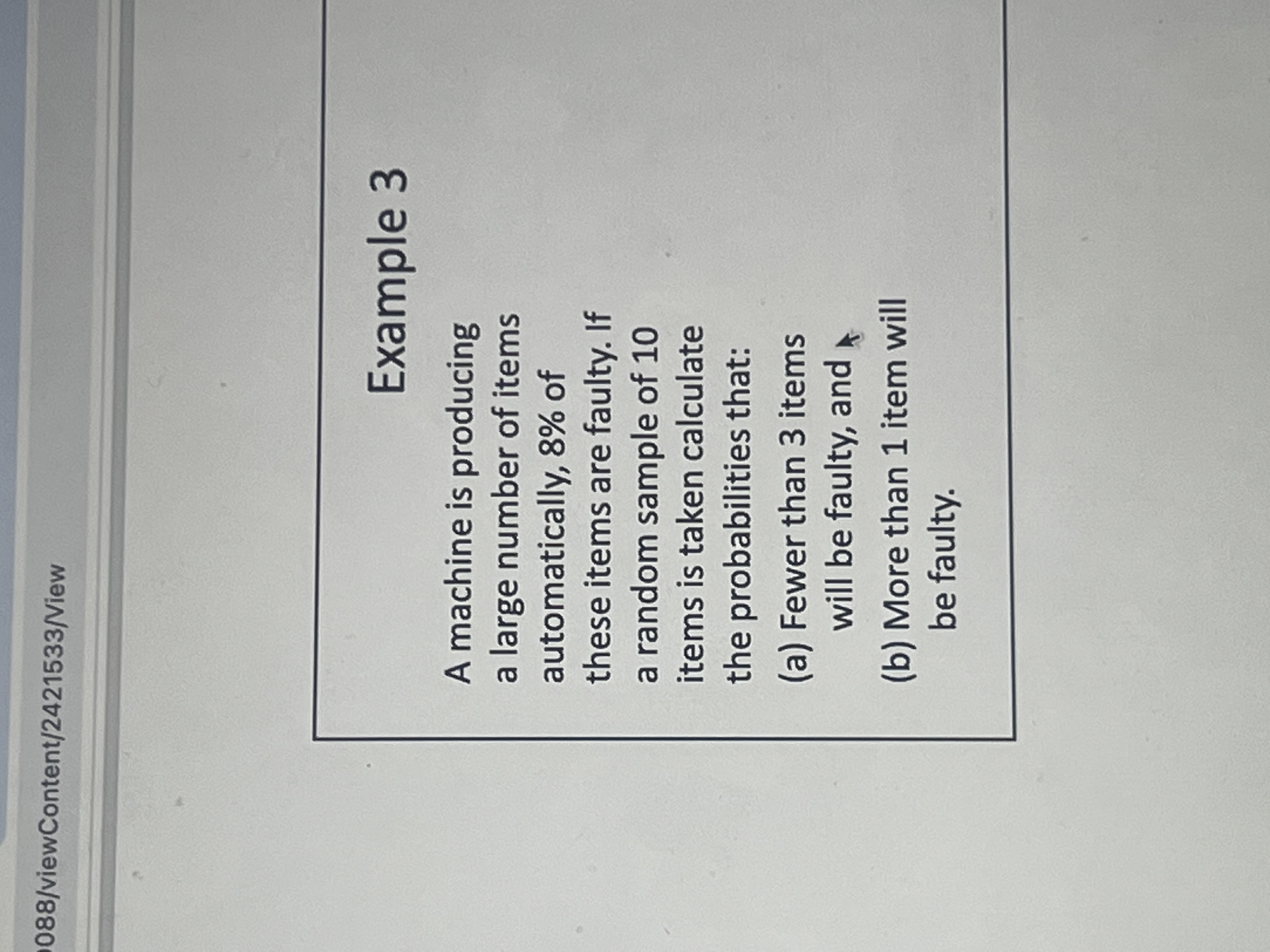 Solved Example 3A machine is producinga large number of | Chegg.com