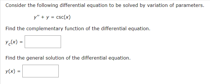 Solved Consider the following differential equation to be | Chegg.com