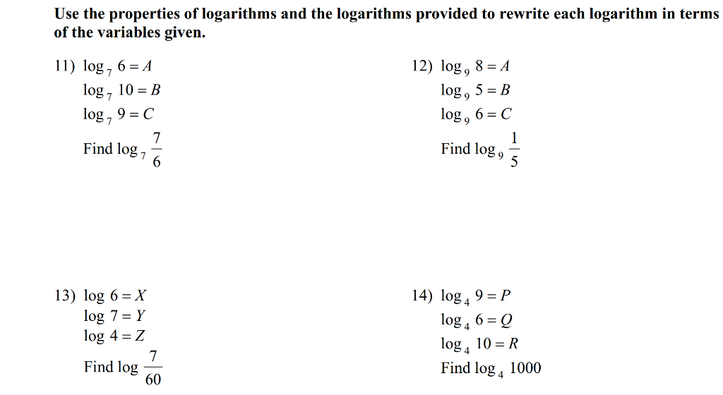 Solved Use the properties of logarithms and the logarithms | Chegg.com