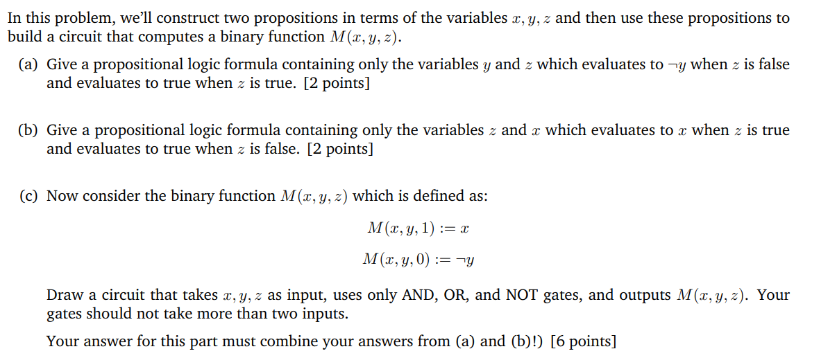 Solved n this problem, we'll construct two propositions in | Chegg.com