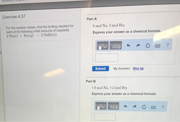 Solved Exercise 4.37 Part A For the reaction shown, find the | Chegg.com