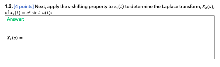 Solved Problem 1: Laplace transform computation The | Chegg.com