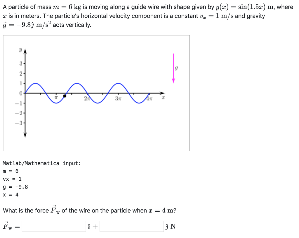 A particle of mass m 6 kg is moving along a guide | Chegg.com