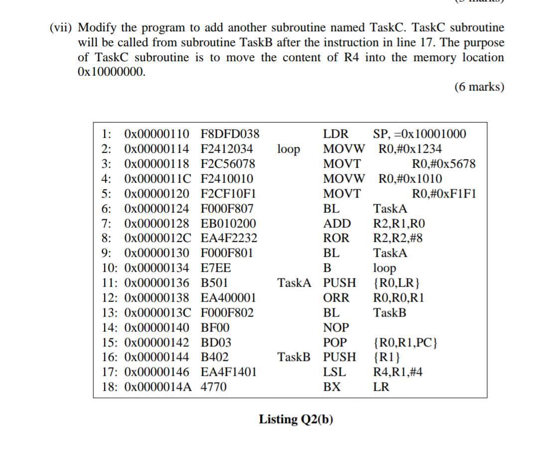 Solved Vii Modify The Program To Add Another Subroutine 6881