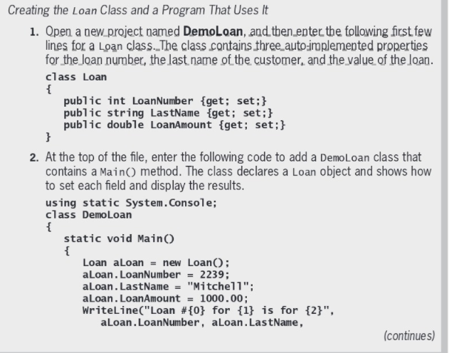 Solved Creating the Loan Class and a Program That Uses It 1. | Chegg.com