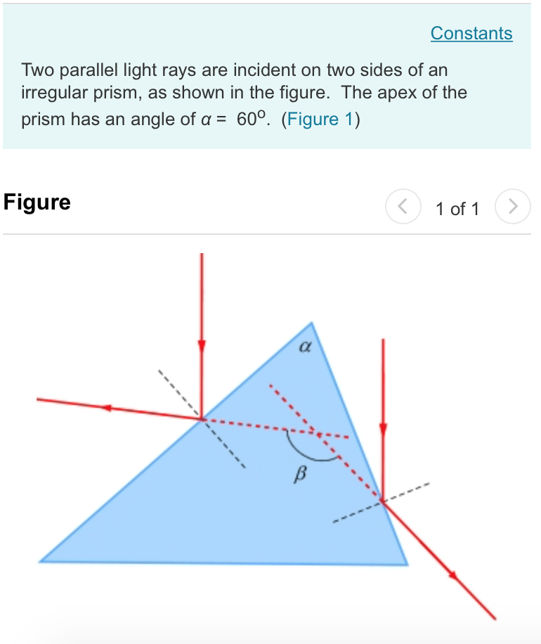 Solved Constants Two parallel light rays are incident on two | Chegg.com