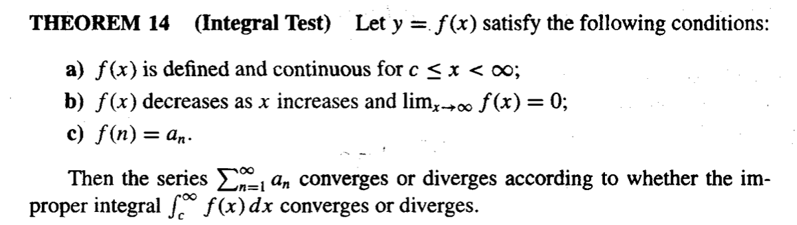 Solved 10. Prove the validity of the integral test (Theorem | Chegg.com