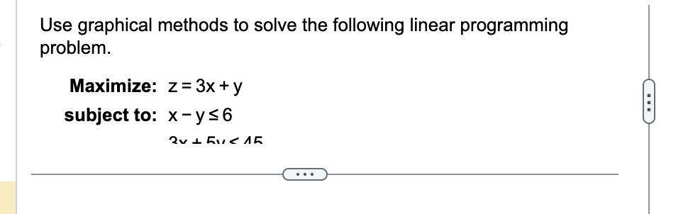 Solved Use graphical methods to solve the following linear | Chegg.com