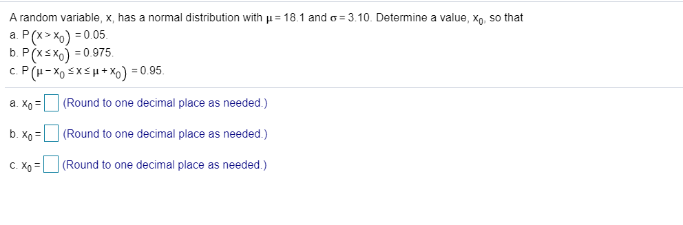 Solved A random variable, x, has a normal distribution with | Chegg.com