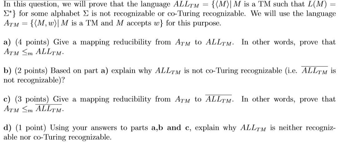 Solved In this question, we will prove that the language | Chegg.com Solved In this question, we will prove that the language | Chegg.com
