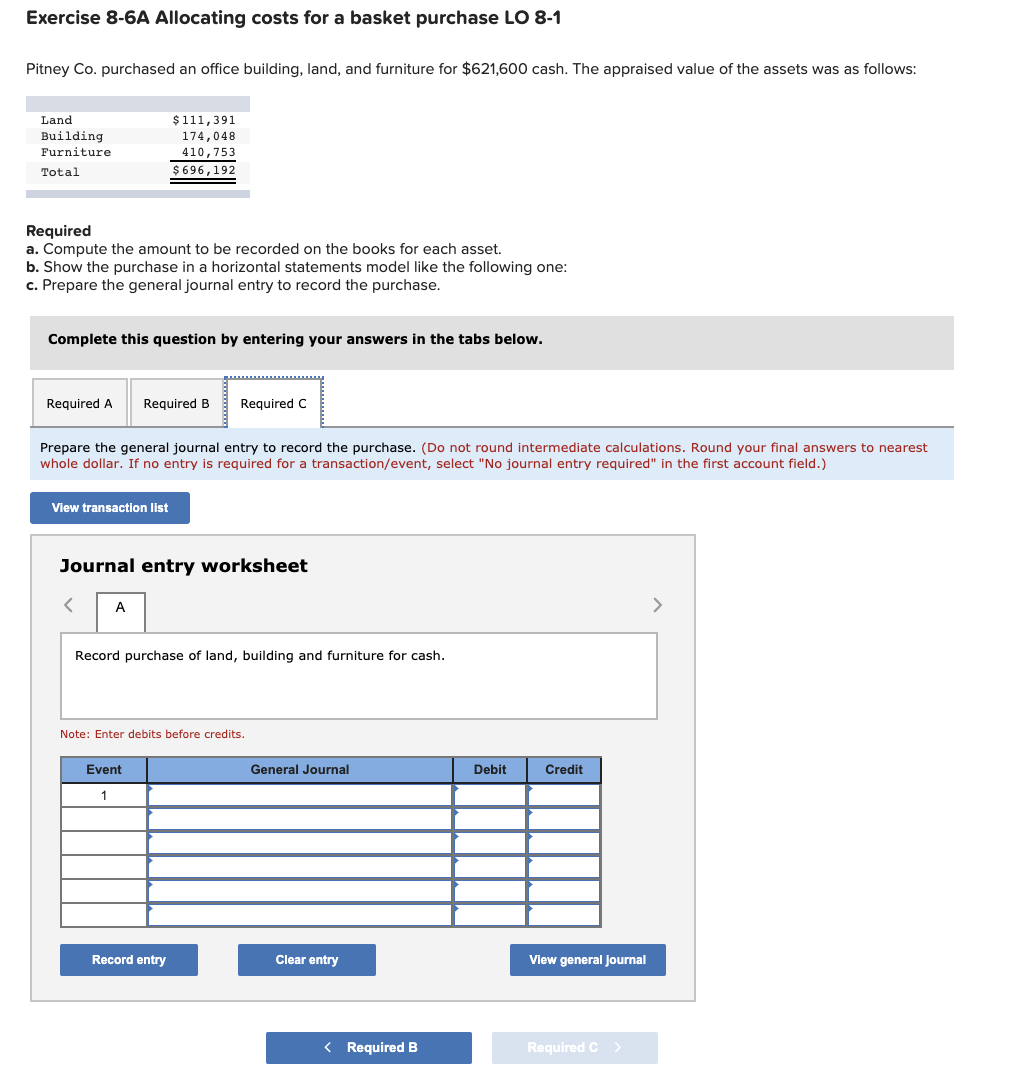 Solved Exercise 8-6A Allocating costs for a basket purchase | Chegg.com