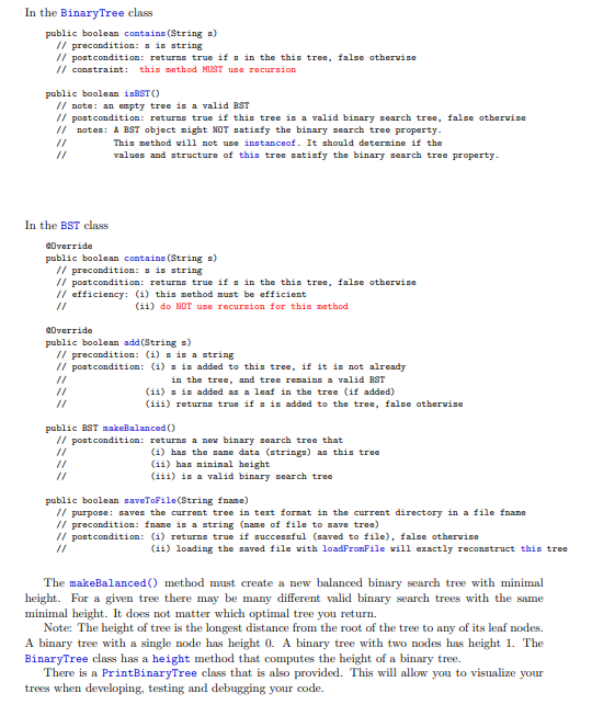 This is the binary tree class import java.io.File; | Chegg.com