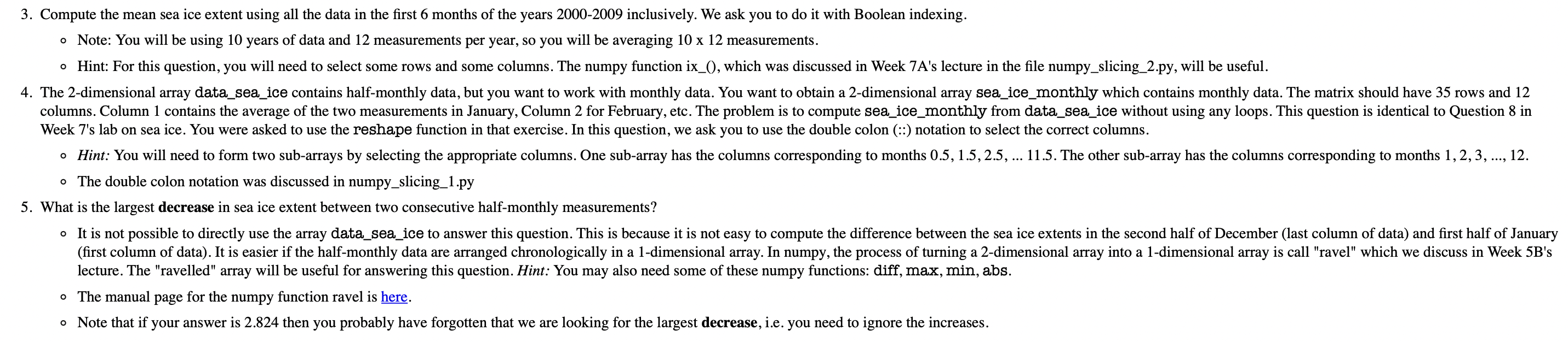Solved Part C: numpy data analysis In Part B of Week 7's | Chegg.com