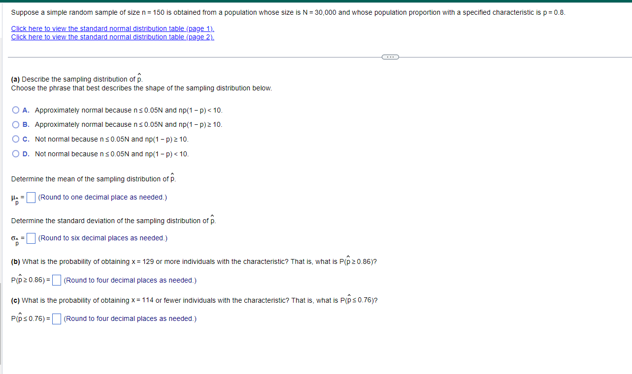 Solved Suppose A Simple Random Sample Of Size N150 Is 3063