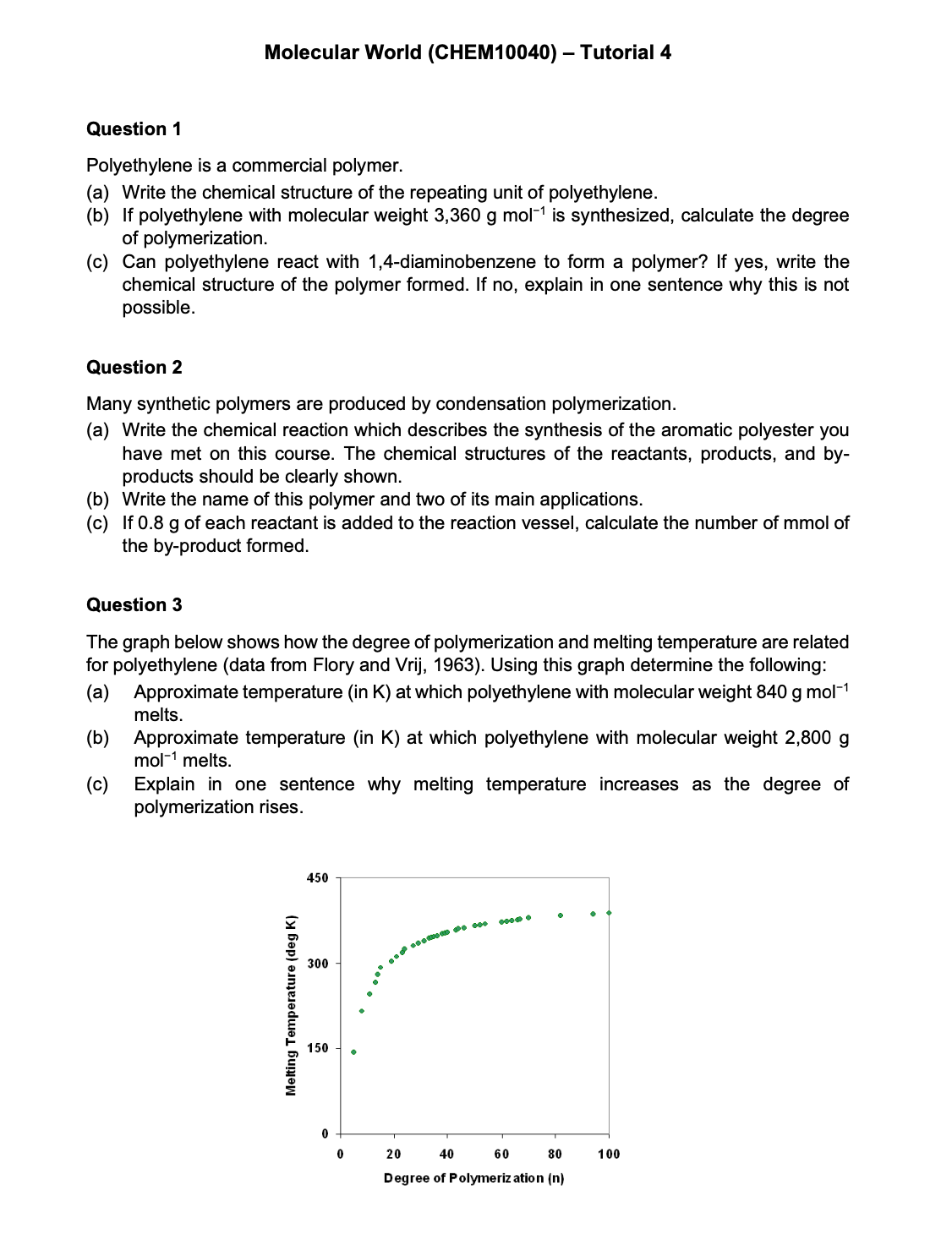 Solved Molecular World (CHEM10040) - ﻿Tutorial 4Question | Chegg.com