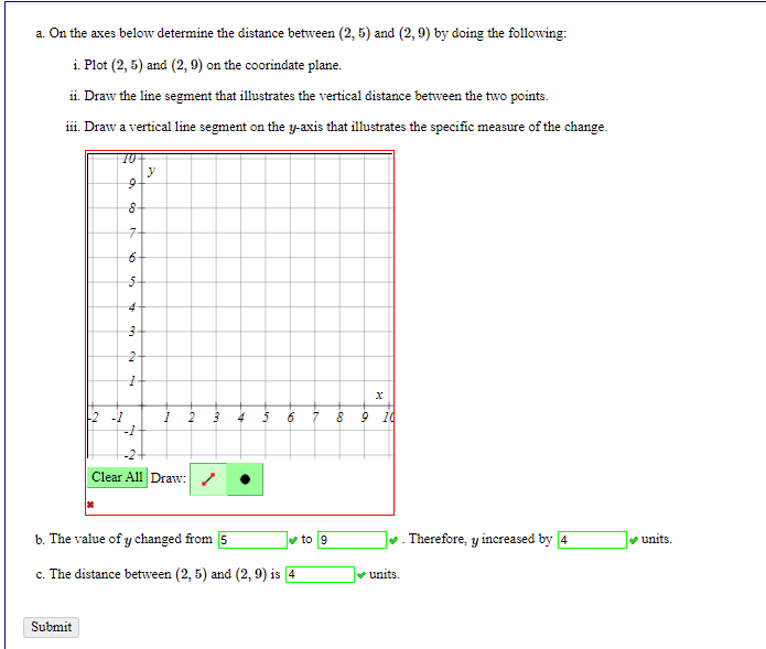 Solved a. On the axes below determine the distance between | Chegg.com
