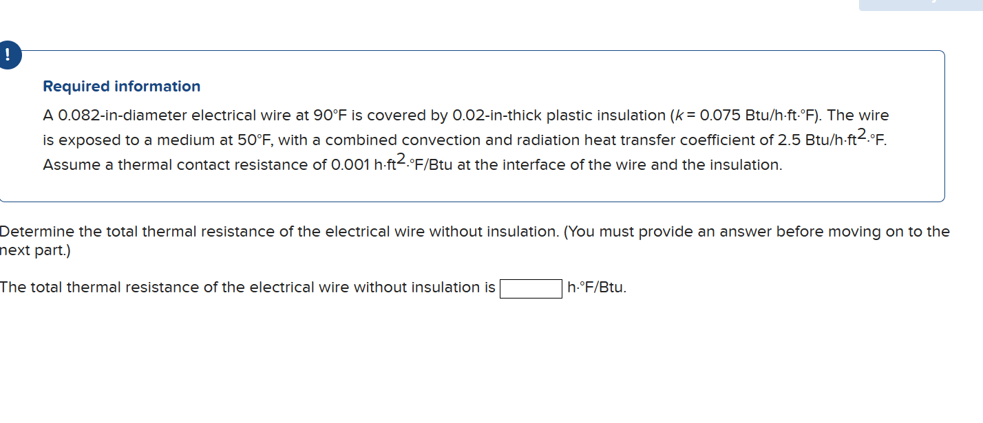 Solved Required information A 0.082-in-diameter electrical | Chegg.com