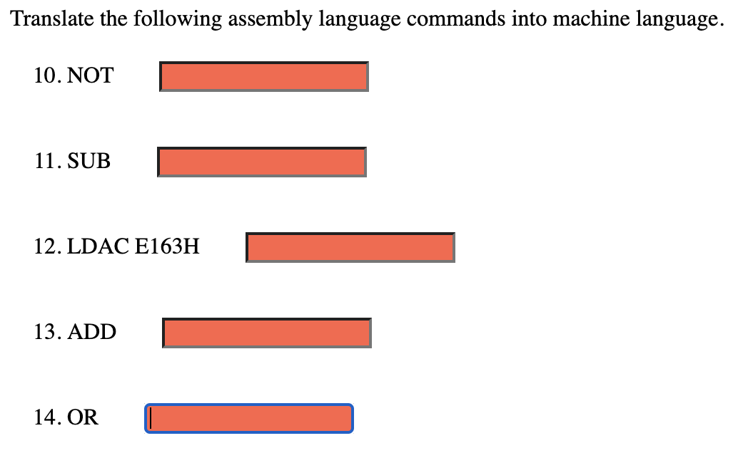 Solved Translate the following assembly language commands | Chegg.com