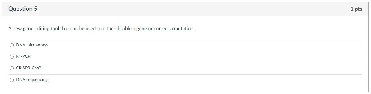 Solved A new gene editing tool that can be used to either | Chegg.com
